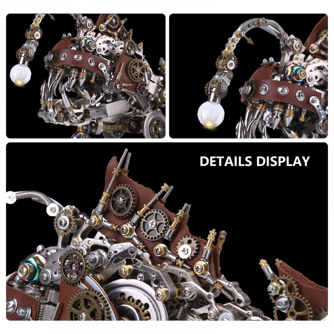 1064pcs+ steampunk deep-sea anglerfish 3d metal ocean model diy kit ...
