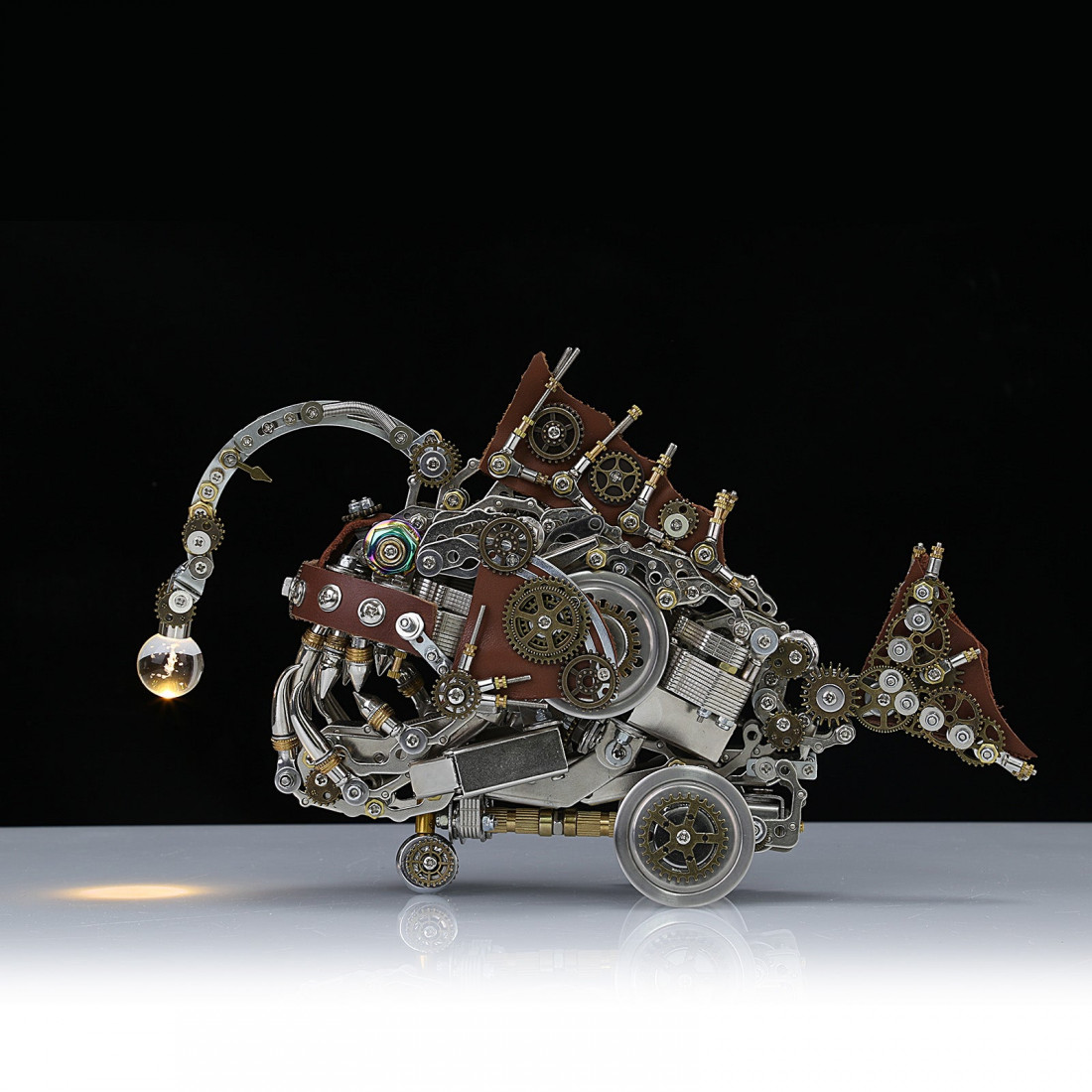 1064pcs+ steampunk deep-sea anglerfish 3d metal ocean model diy kit ...