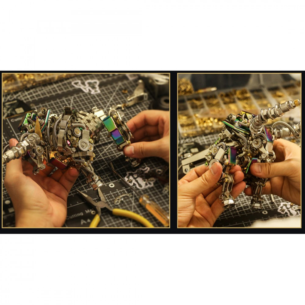 1087pcs metal 3d diy mechanical bull animal model assembly kit for ...