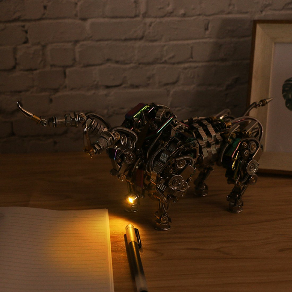 1087pcs metal 3d diy mechanical bull animal model assembly kit for ...