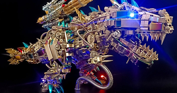 1350PCS+ Difficult Model Kits 3D Mechanical Tyrannosaurus Rex Model Kit ...