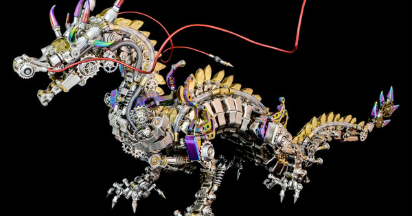 2030+pcs punk mechanical metal large dragon model kit difficult puzzle ...