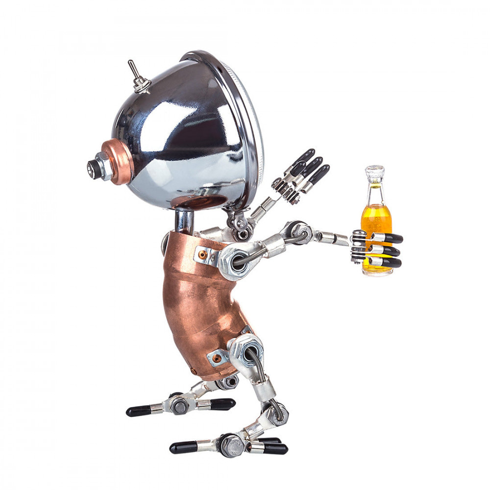 22cm 3d metal steampunk industrial style bowed head table lamp man ...