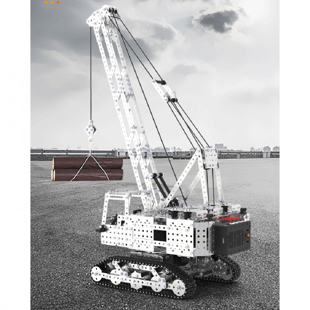 2400+pcs 2 in 1 diy 3d metal rc engineering crane model kits assembly ...