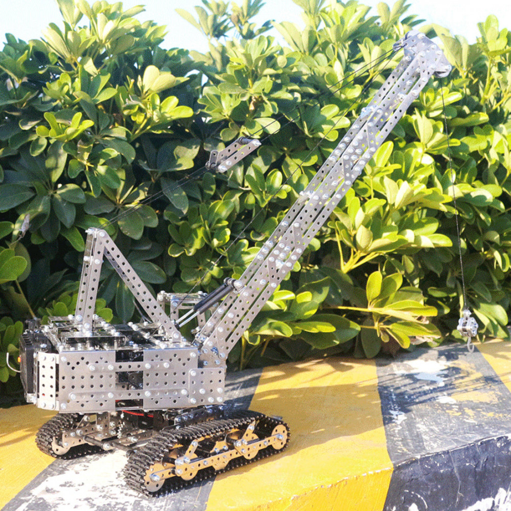 2400+pcs 2 in 1 diy 3d metal rc engineering crane model kits assembly ...