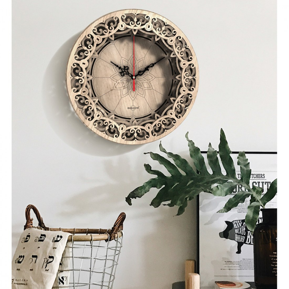 28pcs 3d assembly european style wooden vintage hollow table clock ...