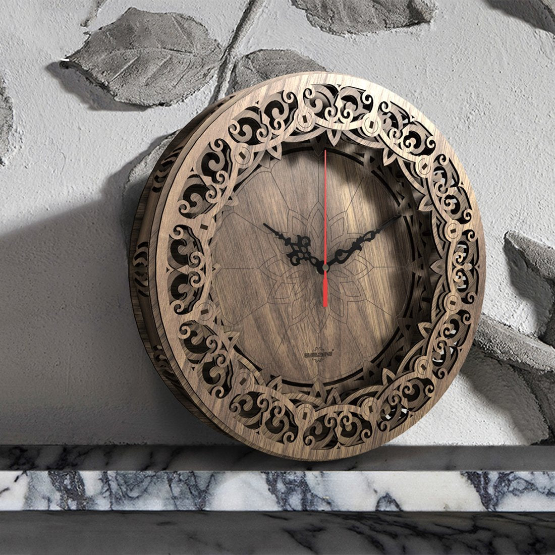 28pcs 3d assembly european style wooden vintage hollow table clock ...