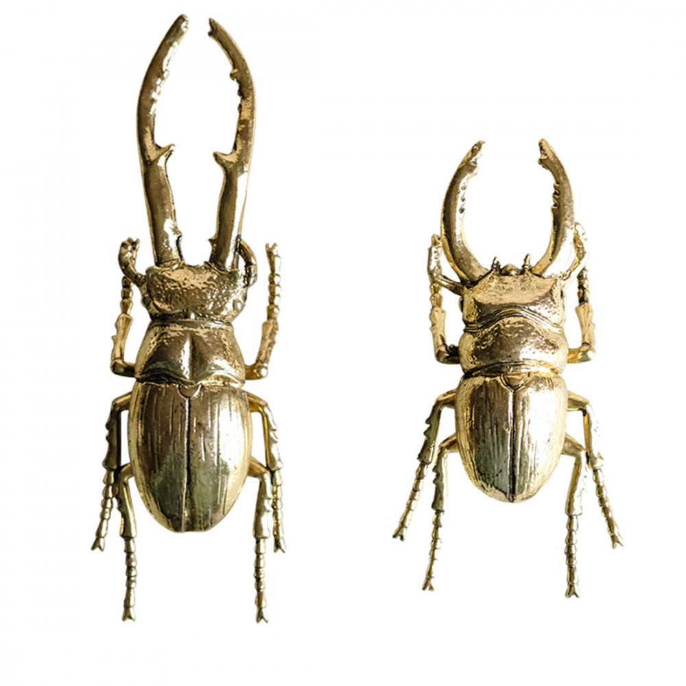 2pcs nordic 3d metal antler scaraba stag beetle insects model ...