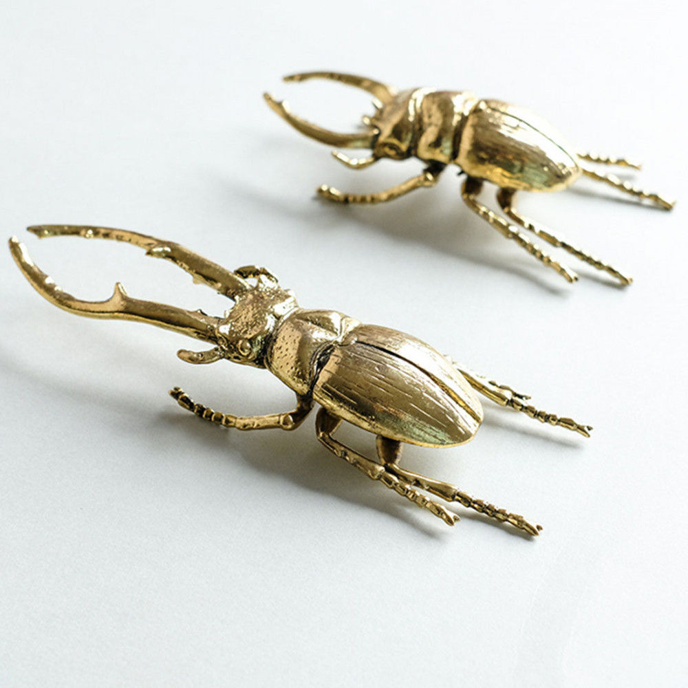 2pcs nordic 3d metal antler scaraba stag beetle insects model ...