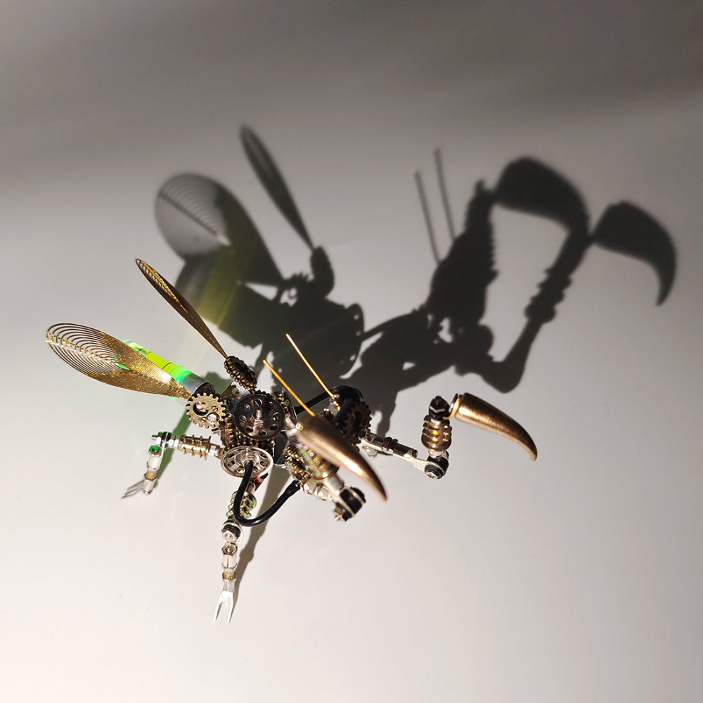 300pcs+ steampunk little mantis with glow light 3d metal insect model ...