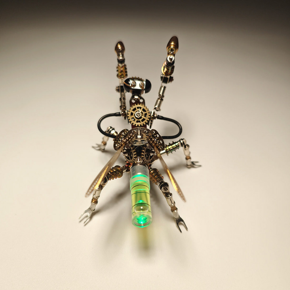 300pcs+ steampunk little mantis with glow light 3d metal insect model ...
