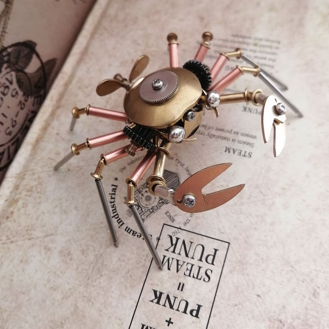 3d metal copper mechanical crab testa handicrafts model for home decor ...