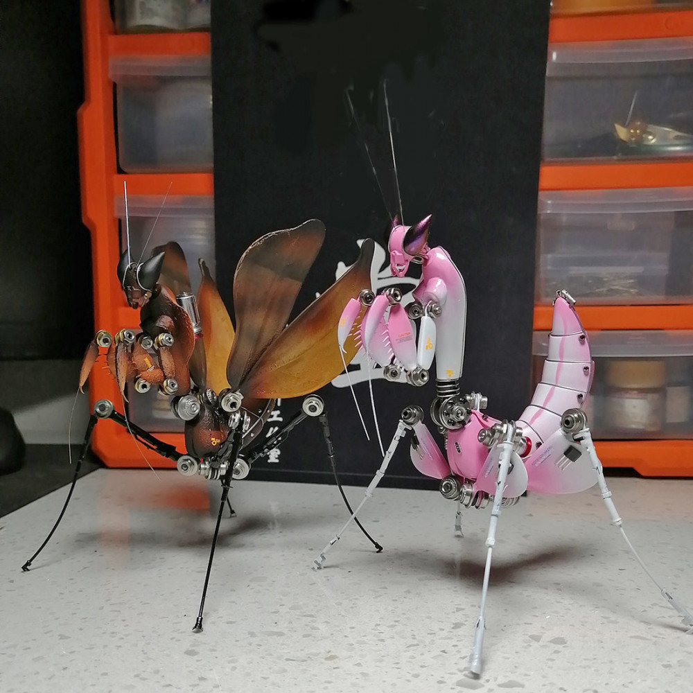3d metal deroplatys mantis bug insect model kits sculpture assembled ...