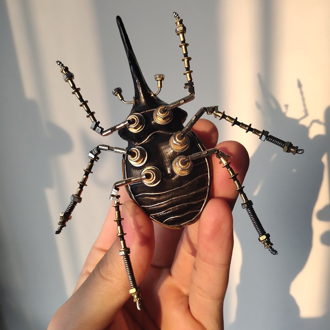 3d metal yellow dynastes beetles steampunk bug model kit handmade - 3d ...