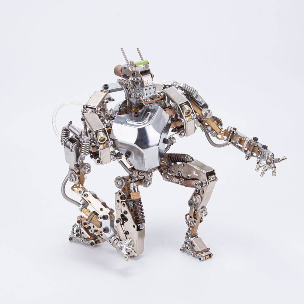 3d metal led humanoid service robot mecha big articulated action figure ...