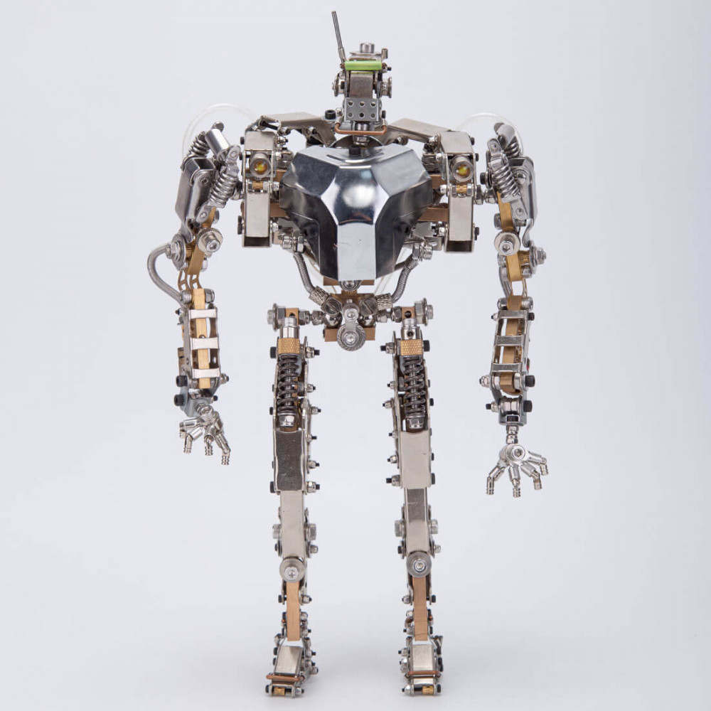 3d metal led humanoid service robot mecha big articulated action figure ...
