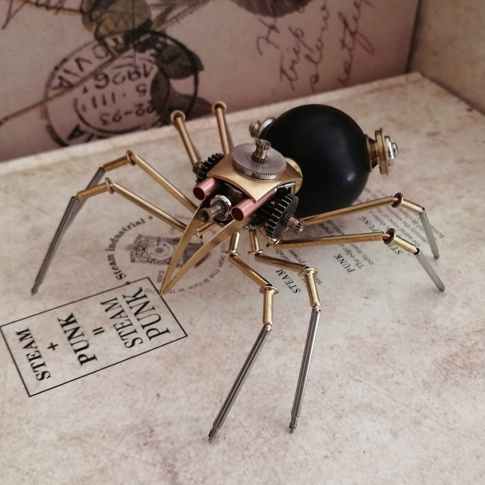 3d metal mechanical black spider assembled model handicrafts for home ...
