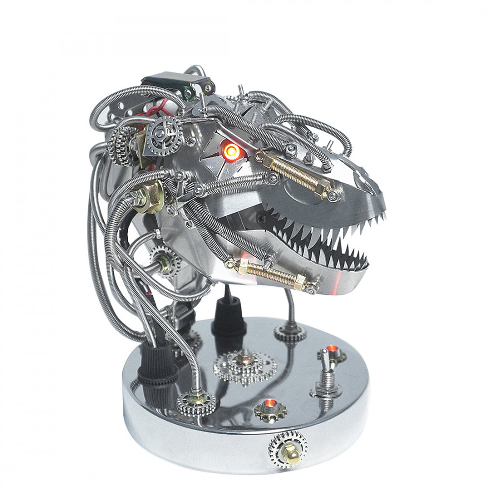 3d metal steampunk mechanical dinosaur skull head model kits - 3d-metal ...