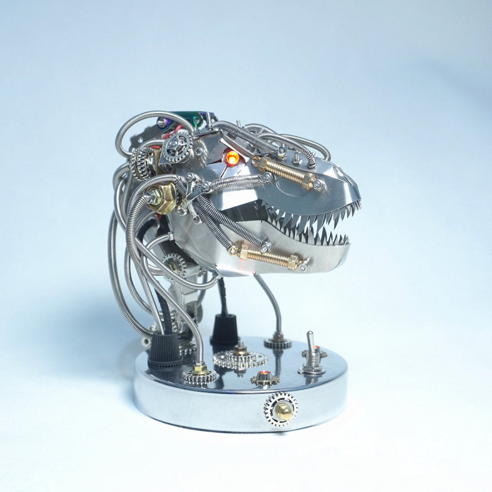 3d metal steampunk mechanical dinosaur skull head model kits - 3d-metal ...