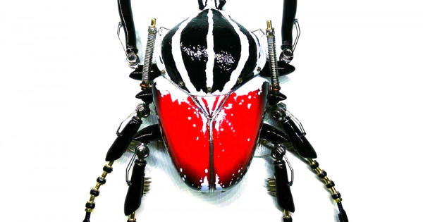 3d metal steampunk rainbow stag beetle bug sculpture model - 3d-metal ...