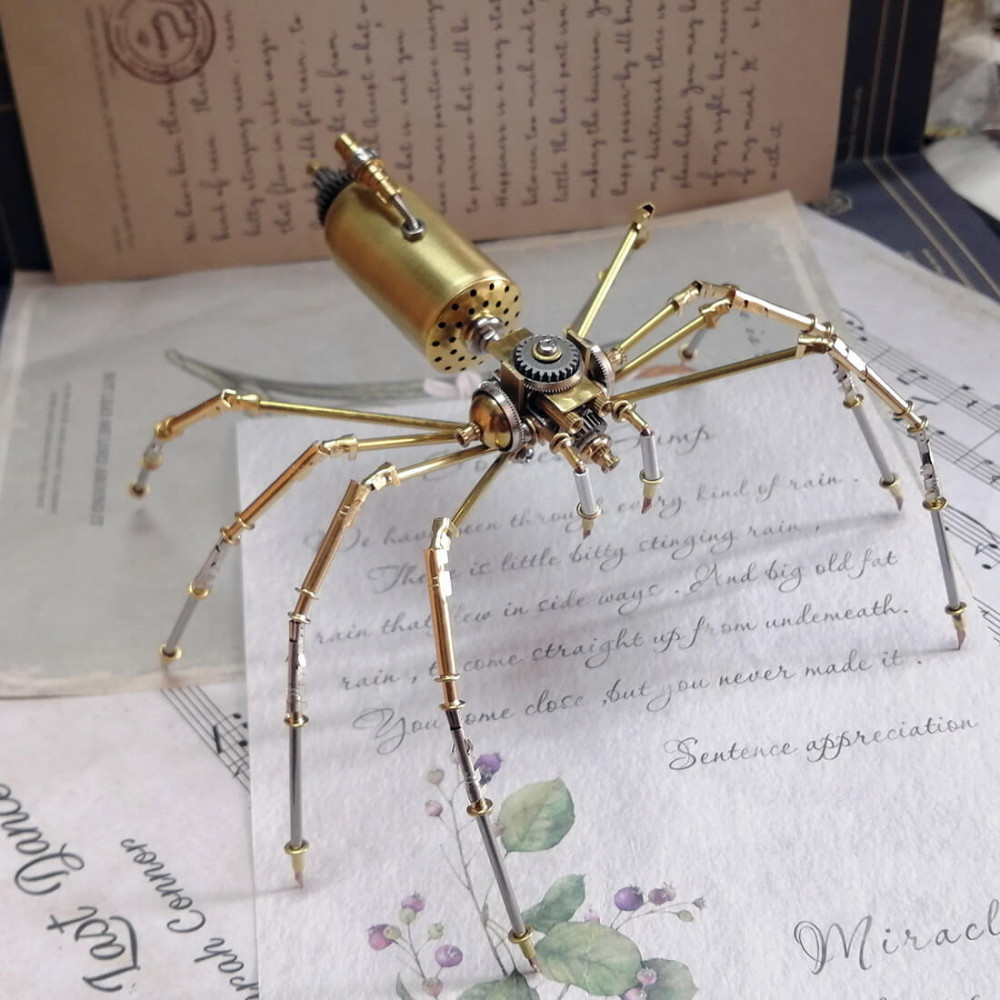 3d mini long-legged spider model steampunk diy metal puzzle assembly ...