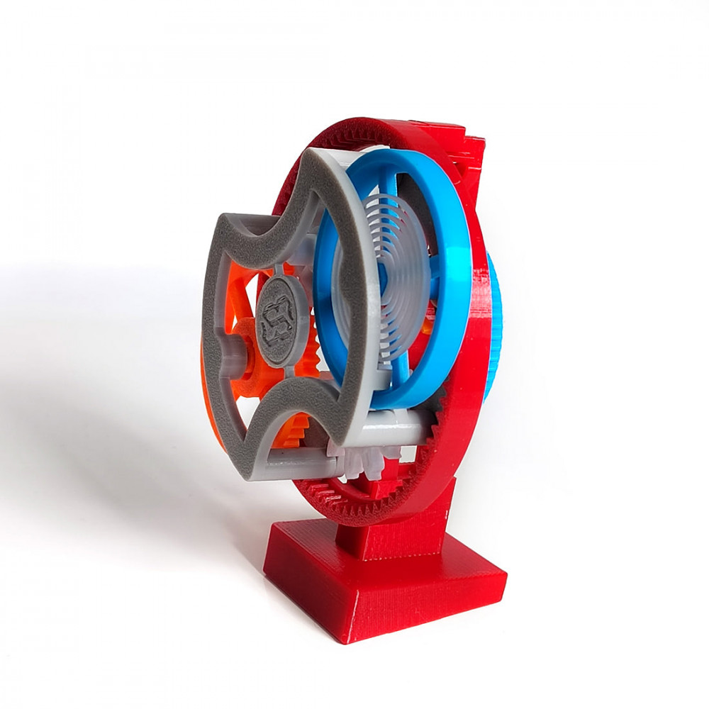 3d printed double-ring flywheel tourbillon assembly model - 3d-printed ...