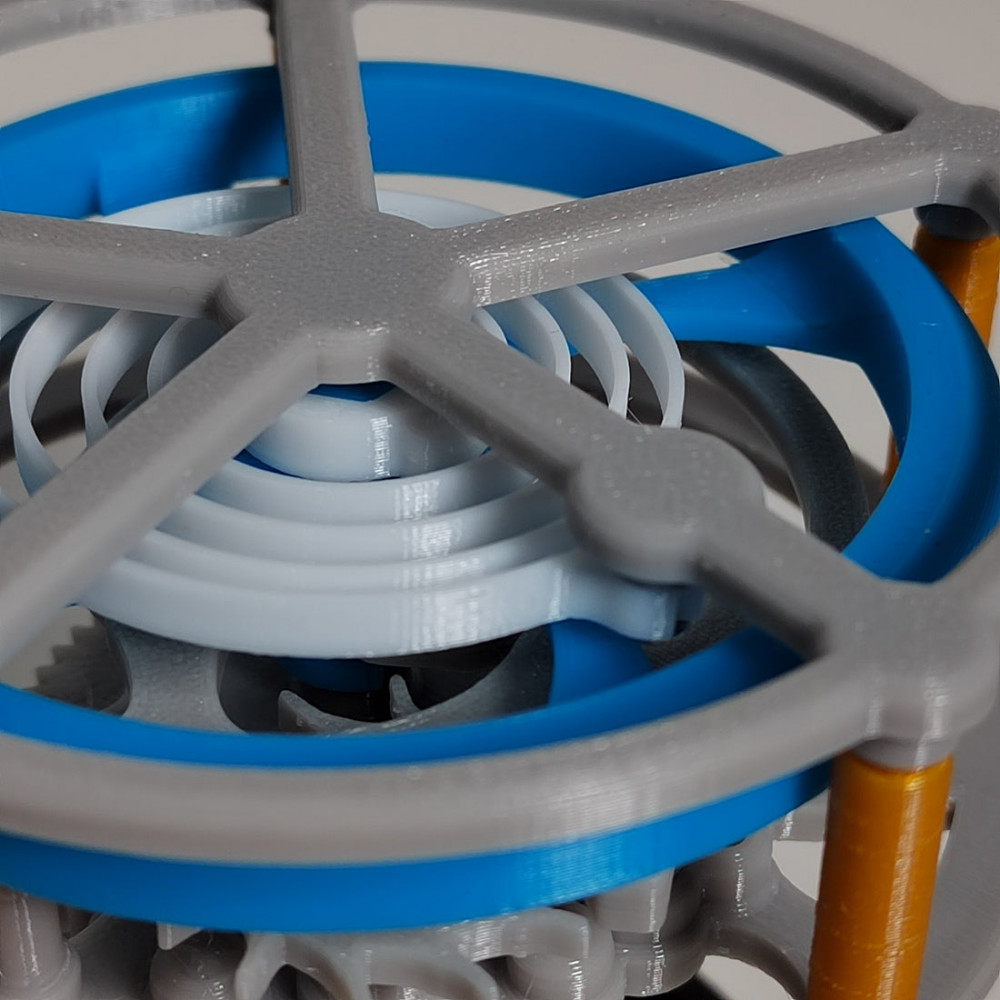 3d printed toy tourbillon horizontal clock movement model building kits ...