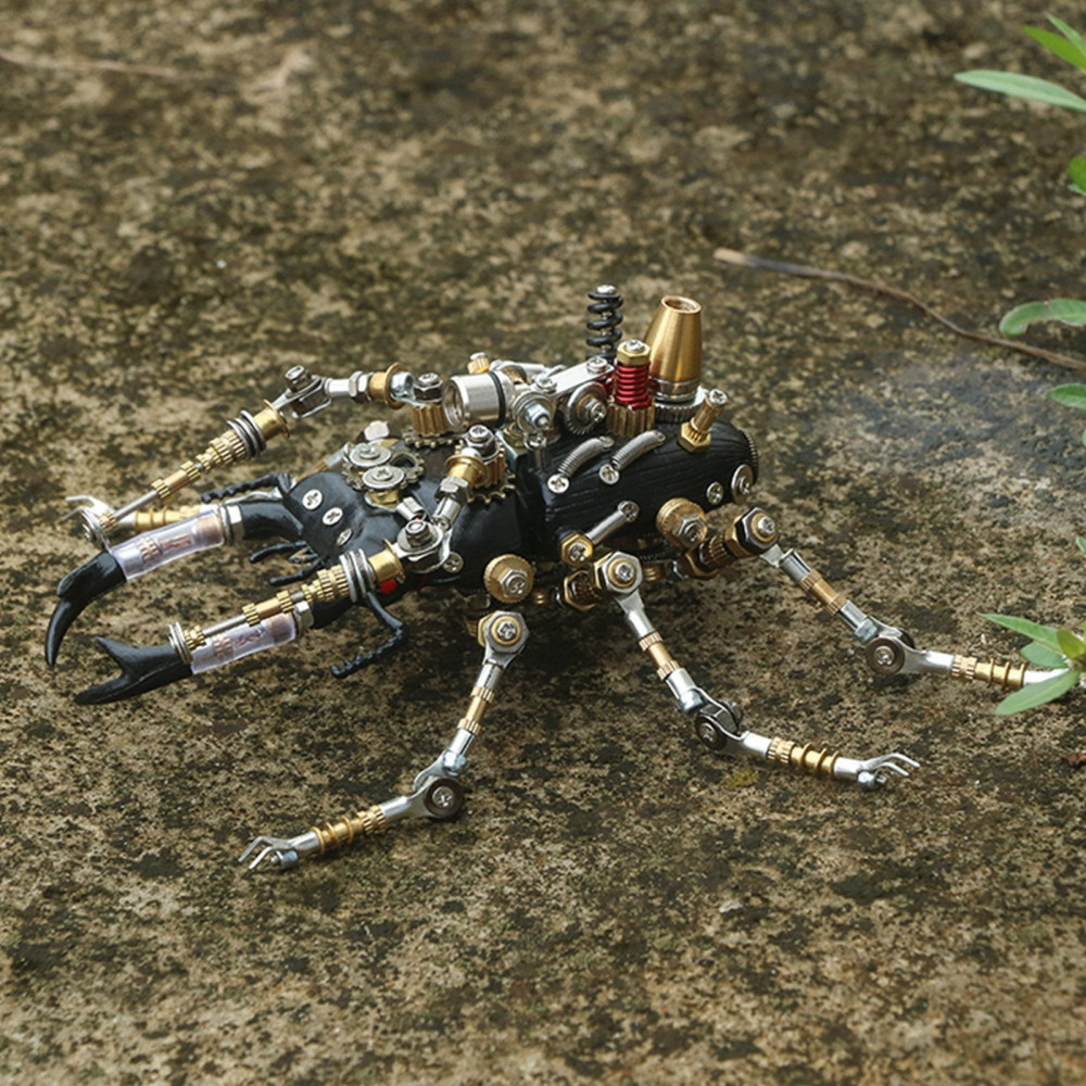 3pcs metal 3d eastern lucaninae beetles insect mechanical assembly ...