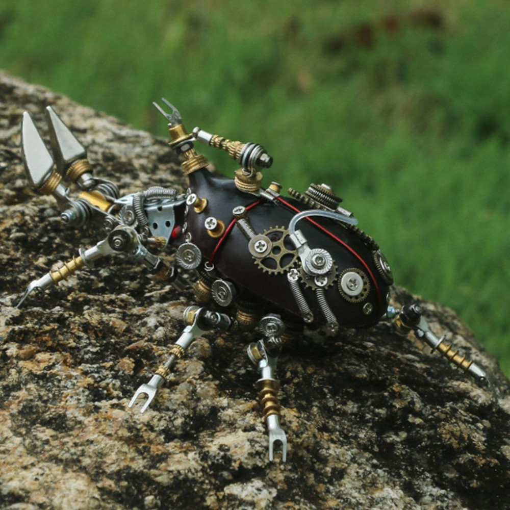 3pcs metal 3d eastern lucaninae beetles insect mechanical assembly ...
