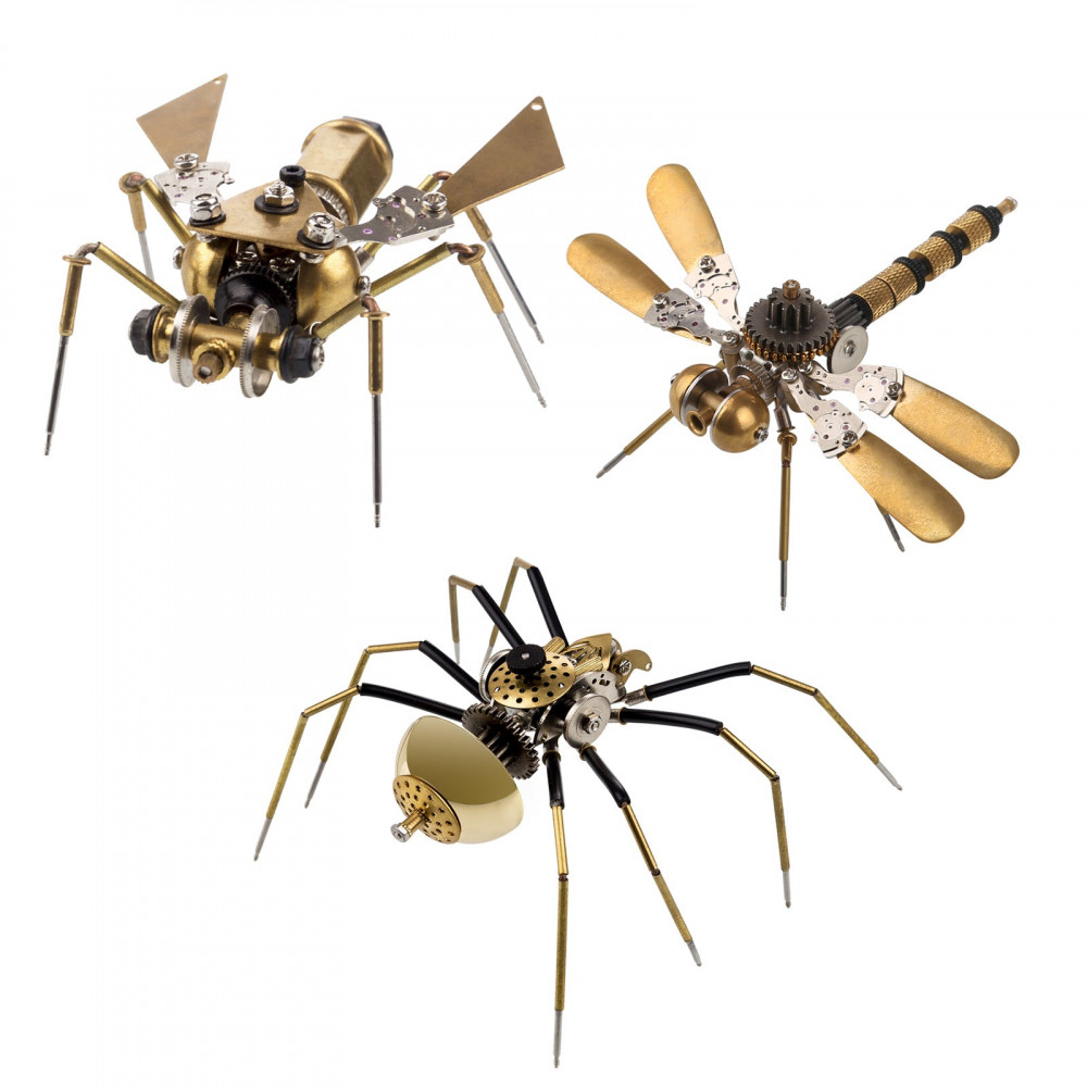 3pcs/set tiny metal steampunk bugs model kit diy toy - 3pcs-set-tiny ...
