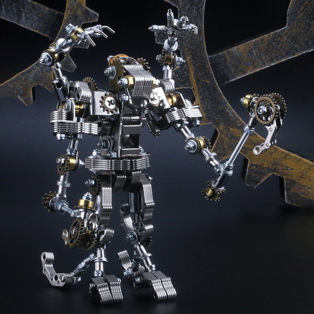 434pcs mecha priest with cog axe diy 3d metal assembly model kit 2-in-1 ...