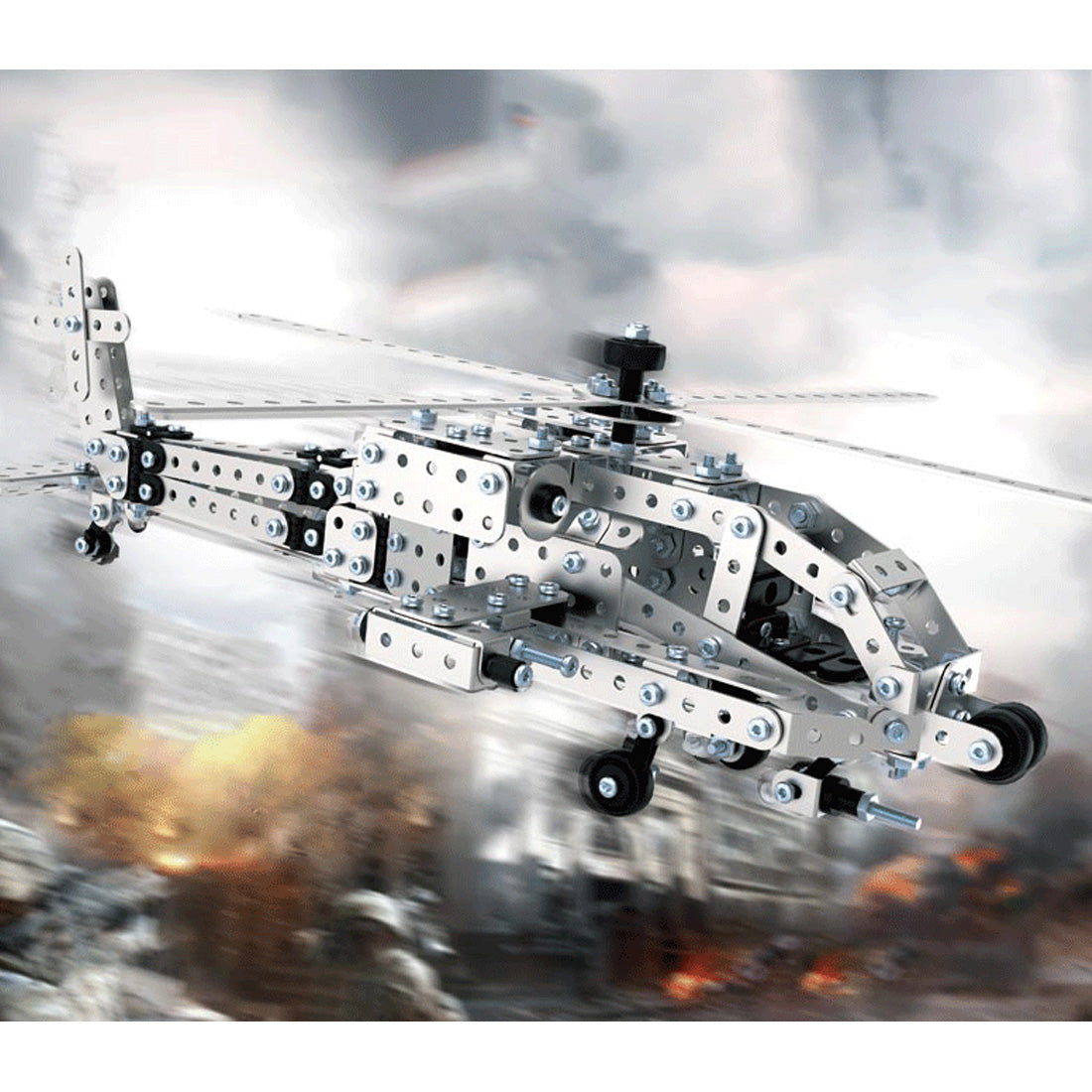 466pcs+ diy assembly 3d metal military warplane helicopter model kits ...