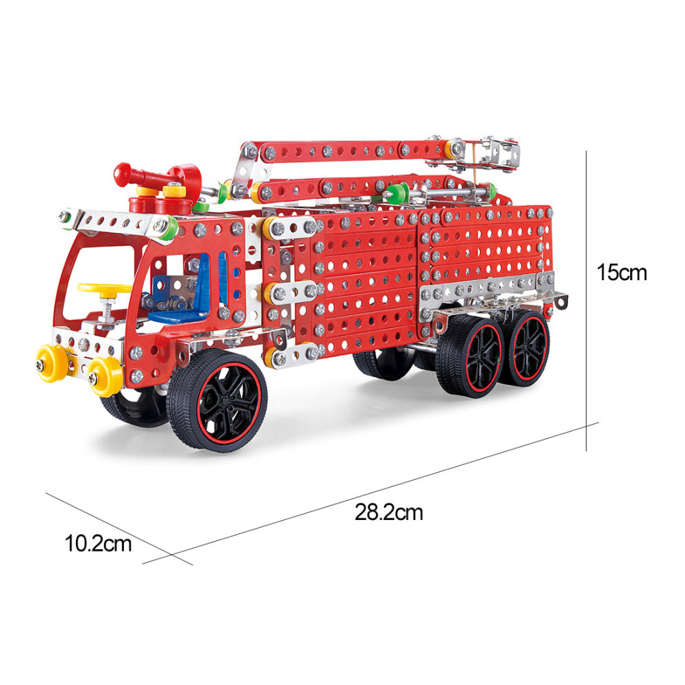 528pcs assembly metal fire fighting aerial ladder firetruck model kit ...