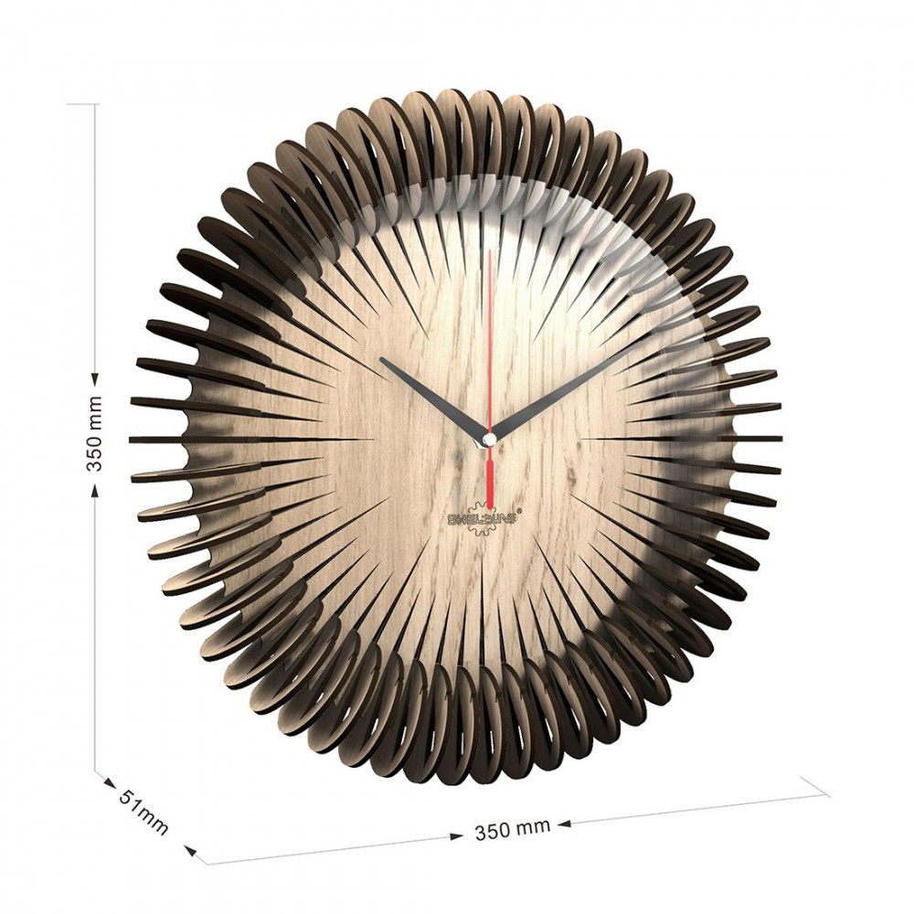 62pcs diy wooden round clock kit 3d assembly radial table clock puzzle ...