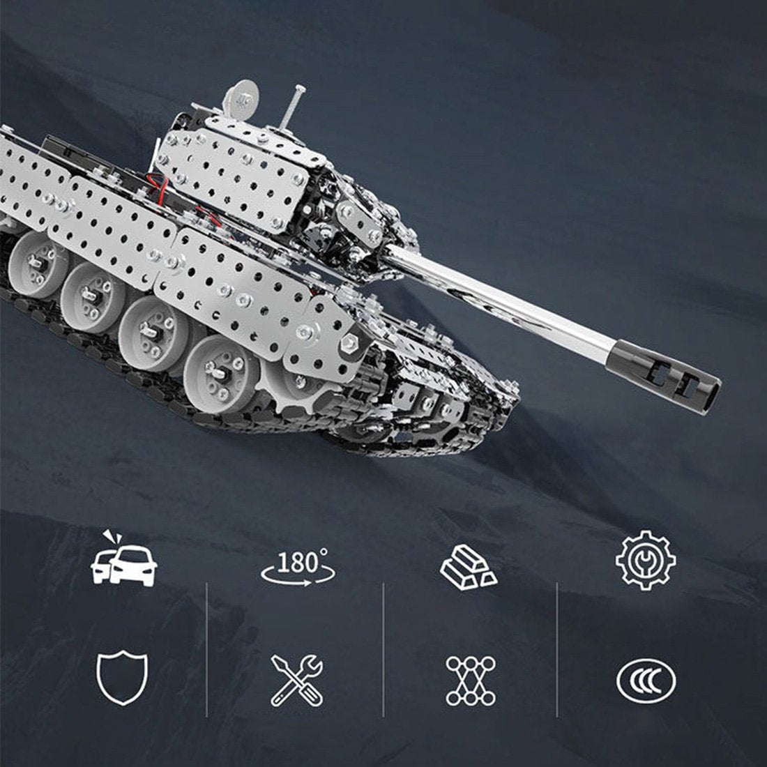 843pcs 3d scew metal mechanical military tank model kit assembly puzzle ...