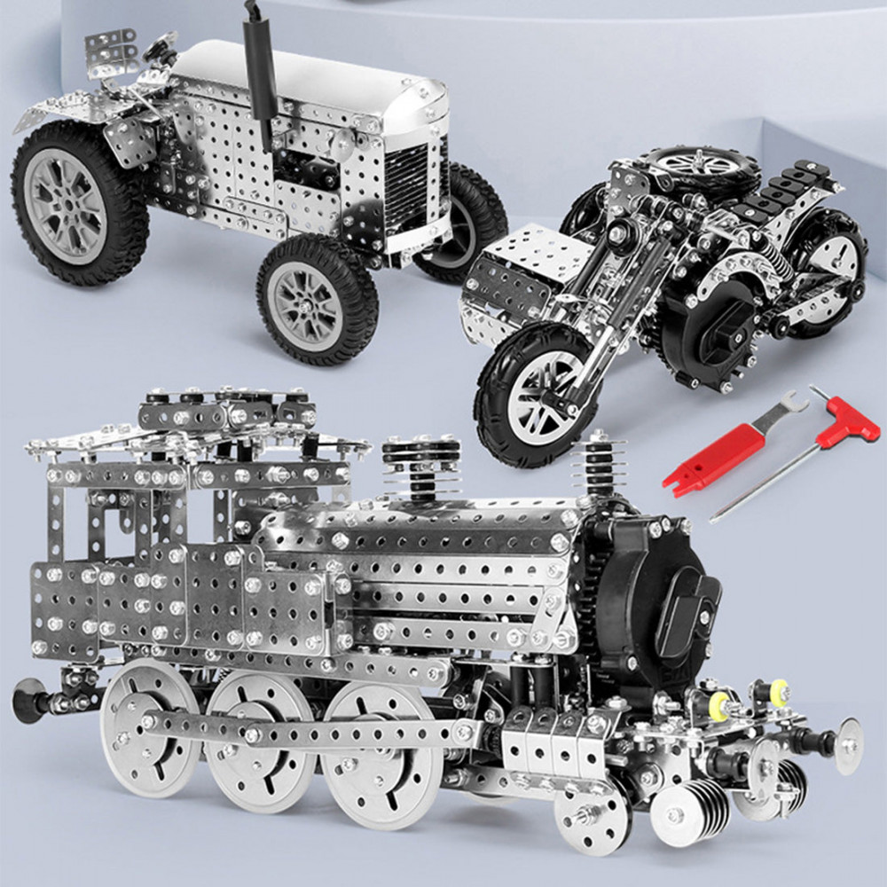 890pcs+ metal clockwork-driven tractor diy model toys - 890pcs-metal ...