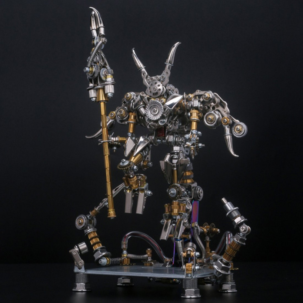 922pcs diy mechanical 3d fighting solider mecha with stand holder ...