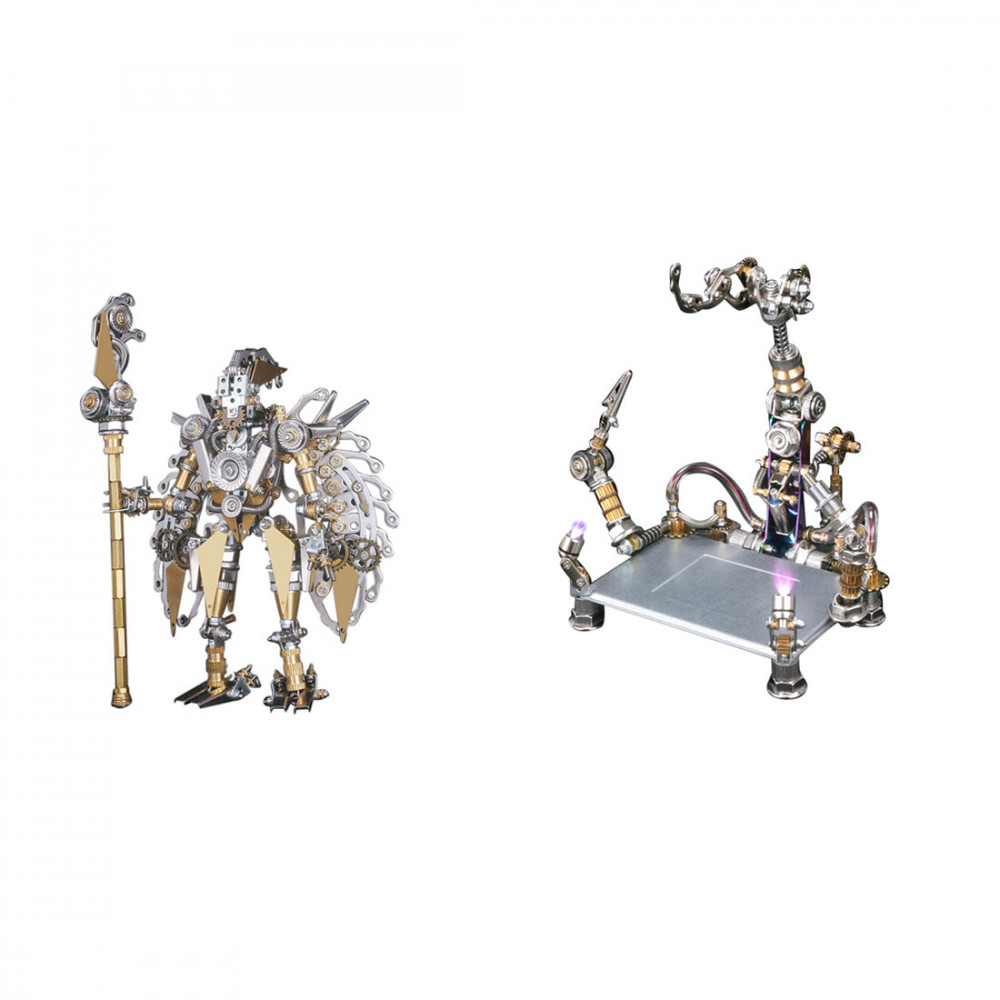 922pcs diy mechanical 3d fighting solider mecha with stand holder ...