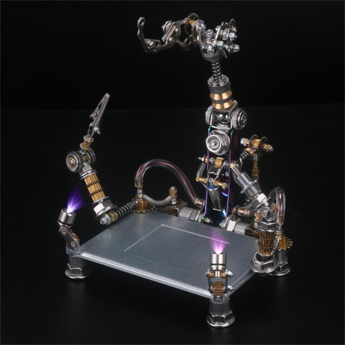 922pcs diy mechanical 3d fighting solider mecha with stand holder ...