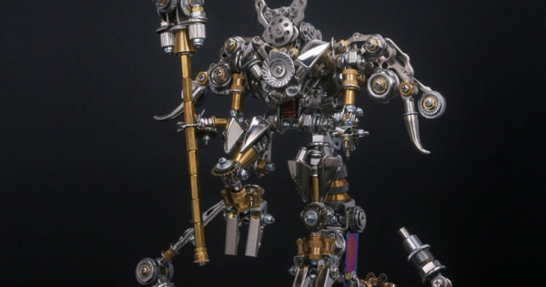 922pcs diy mechanical 3d fighting solider mecha with stand holder ...