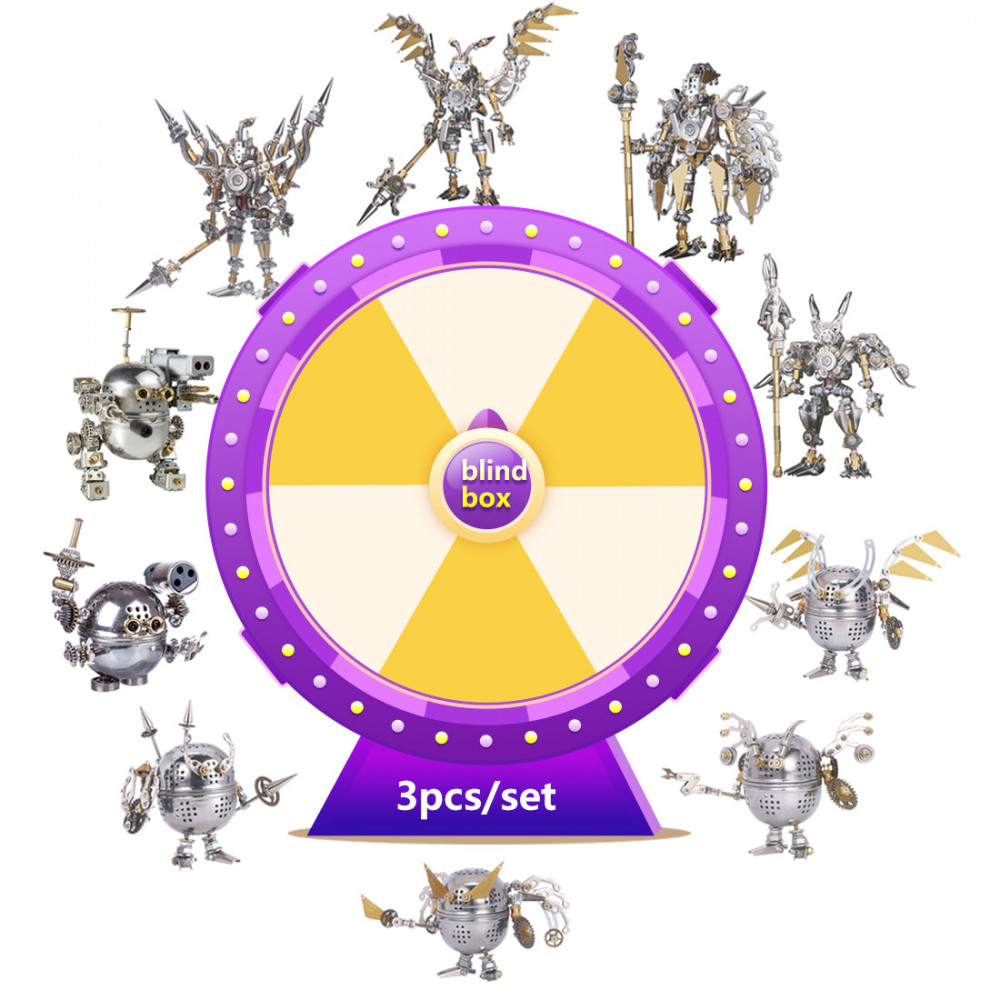 blind box 3d assembly metal mini mecha soldier figure random 3pcs/set ...