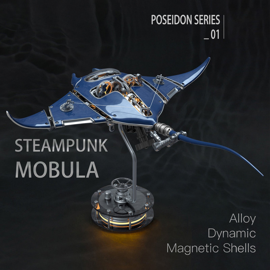 build mechanical mobula manta ray kinetic sculpture kits metal automata ...
