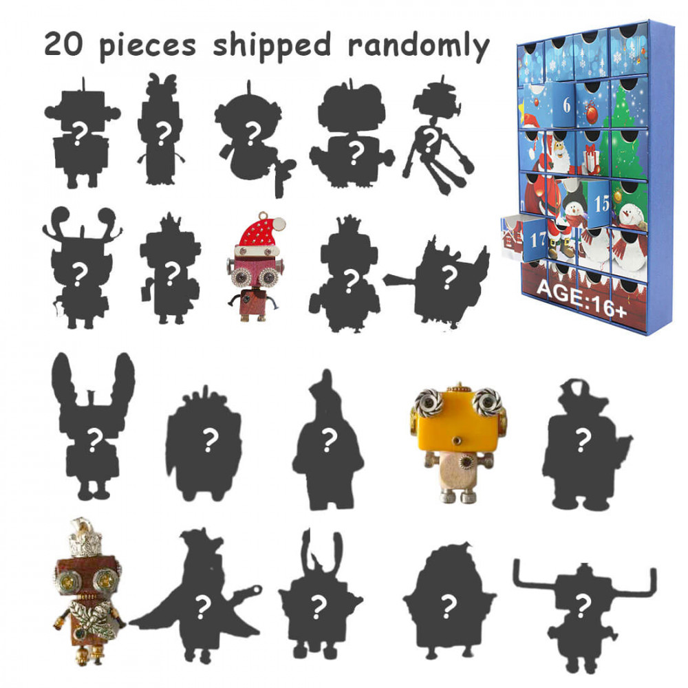 christmas advent calendar steampunk wooden robot diy kits mystery box ...
