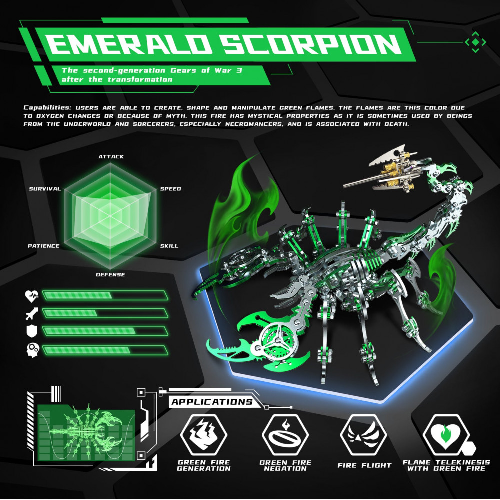 colorful 3d metal puzzle scorpion diy model kit premium version ...
