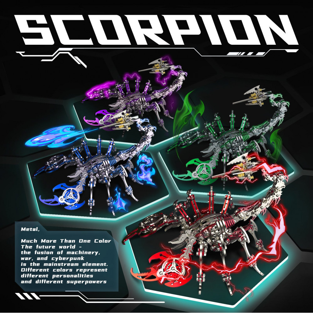 colorful 3d metal puzzle scorpion diy model kit premium version ...