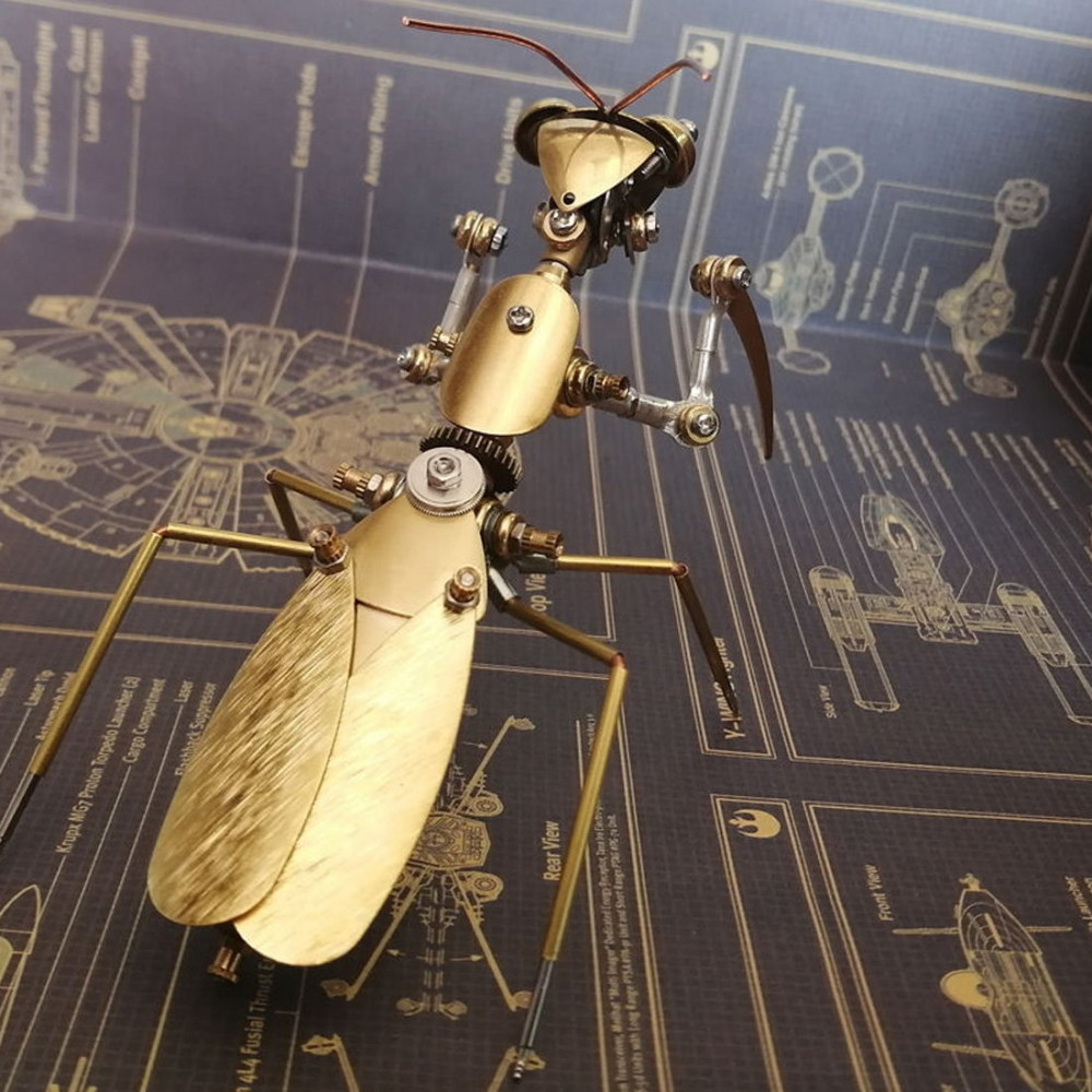 3d metal mechanical copper mantis insects model steampunk crafts - copy ...