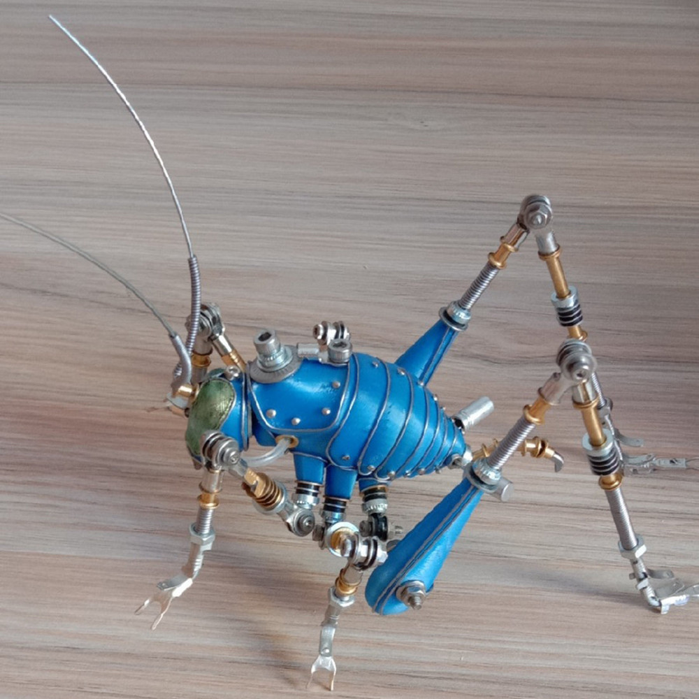 creative steampunk 3d green cricket insect sculpture assembled model ...