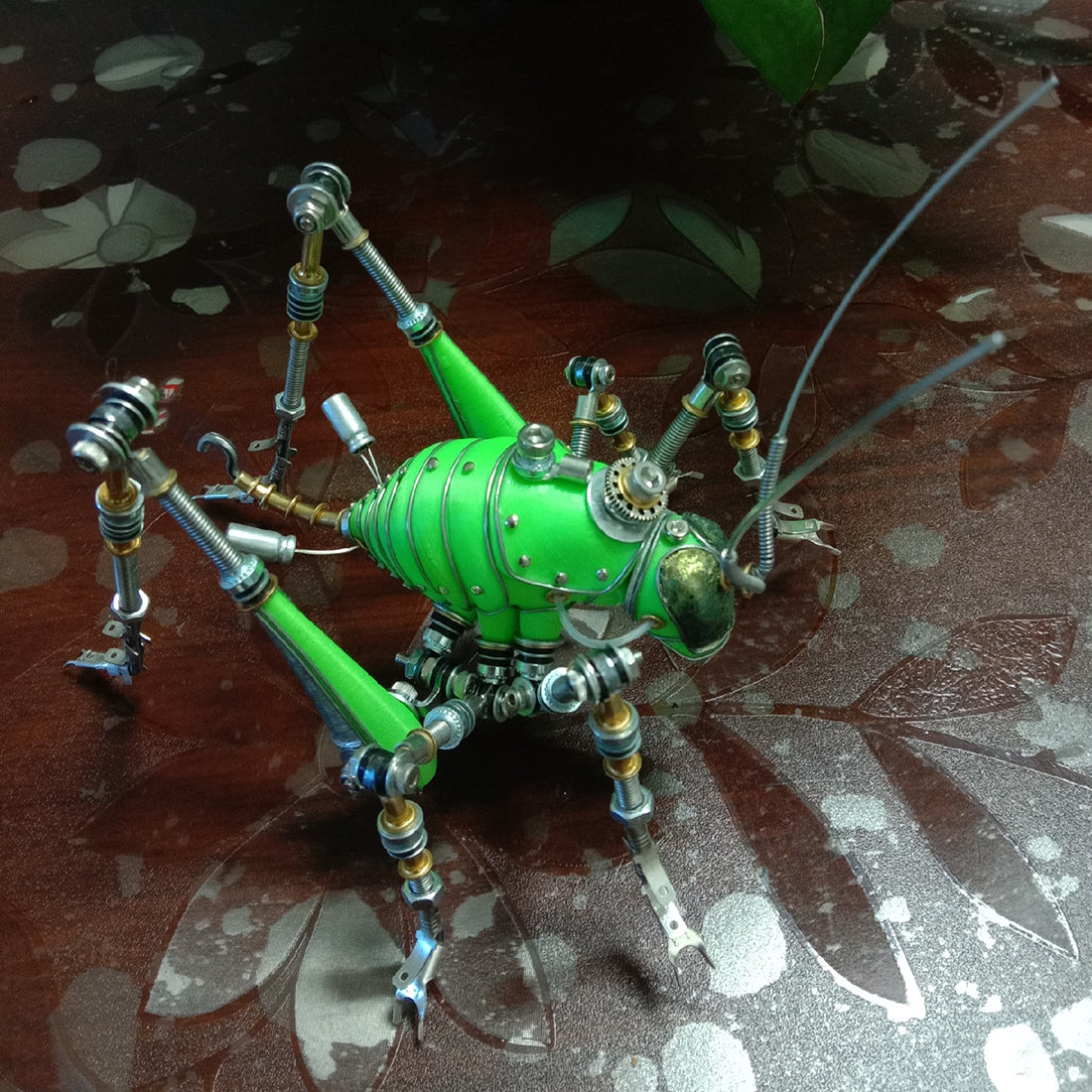 creative steampunk 3d green cricket insect sculpture assembled model ...