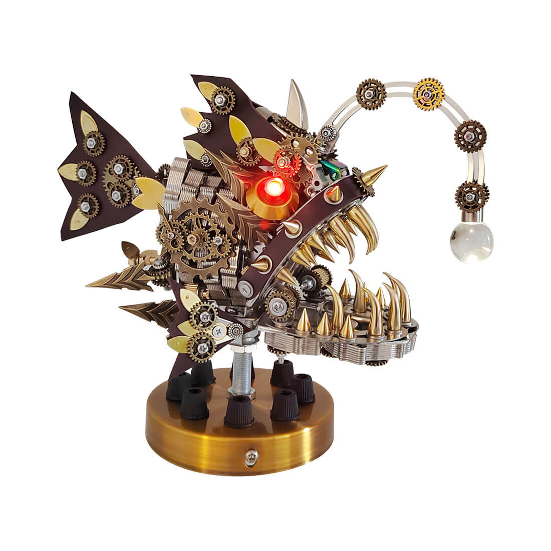 deep-sea steampunk lanternfish 3d diy metal anglerfish model kits with ...