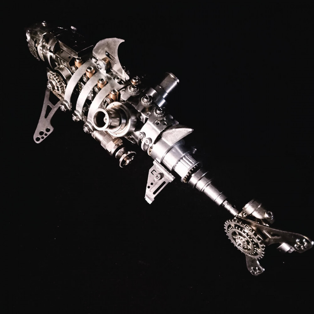 diy 3d metal mechanical giant shark model building kits for adults ...